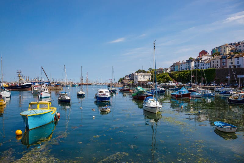 BRIXHAM, DEVON/UK - JULY 28 : View of the Harbour in Brixham Devon on ...