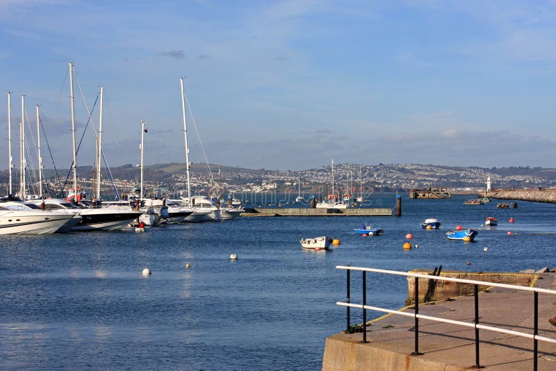 Brixham Harbour stock photo. Image of breakwater, torquay - 36095328