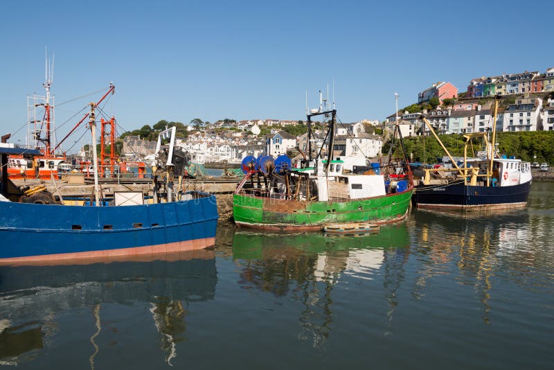 Brixham Harbour stock image. Image of fishing, trawler - 80546961