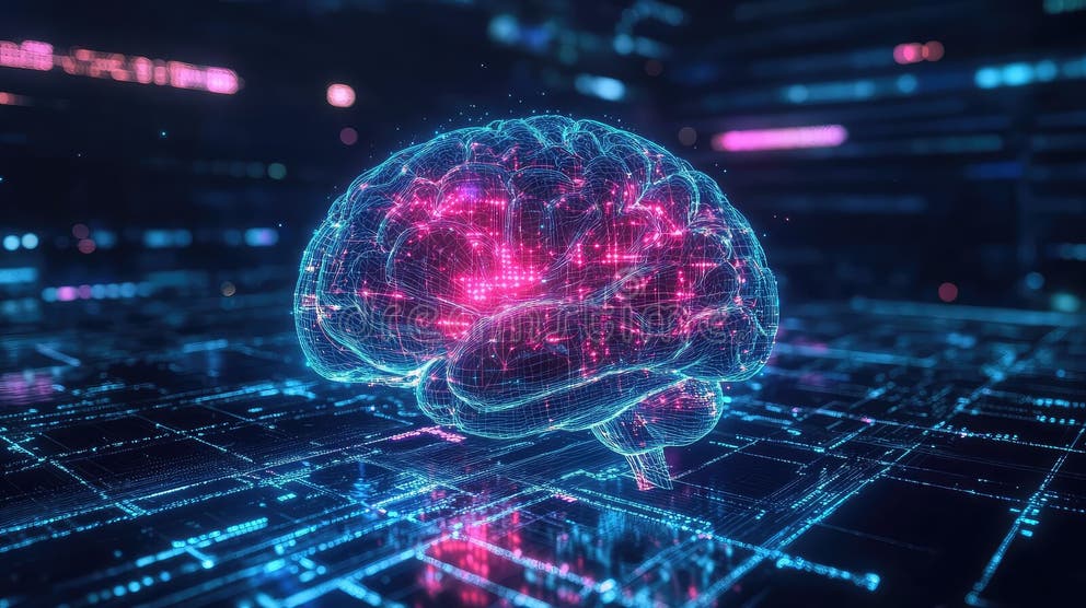 Brn Absorbing AI Brain Scan Stock Illustration - Illustration of ...