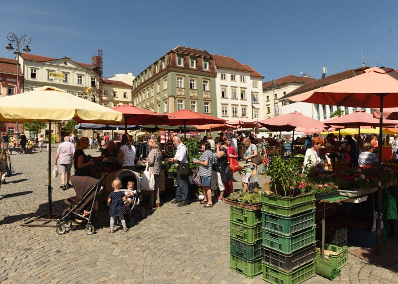 Brno, Czech Republic - June 01, 2017: Cabbage Market Square in B ...