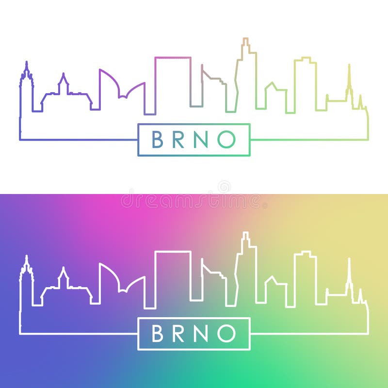 Outline Brno Skyline with Landmarks. Stock Vector - Illustration of ...