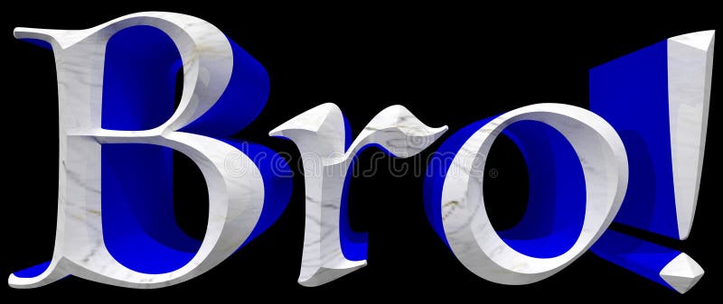Bro 3D Type Illustration with Clipping Path Stock Illustration ...
