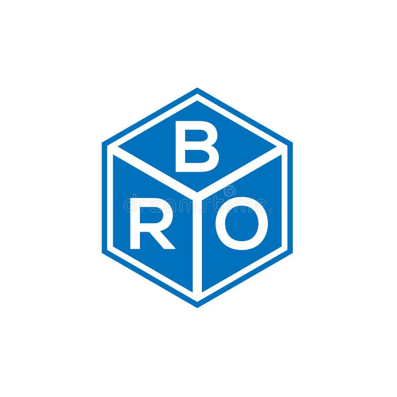 BRO Letter Logo Design on Black Background. BRO Creative Initials ...