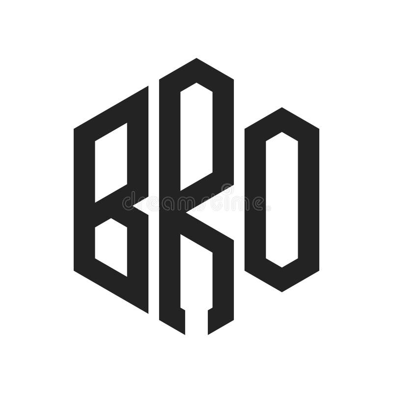 BRO Logo Design. Initial Letter BRO Monogram Logo Using Hexagon Shape ...