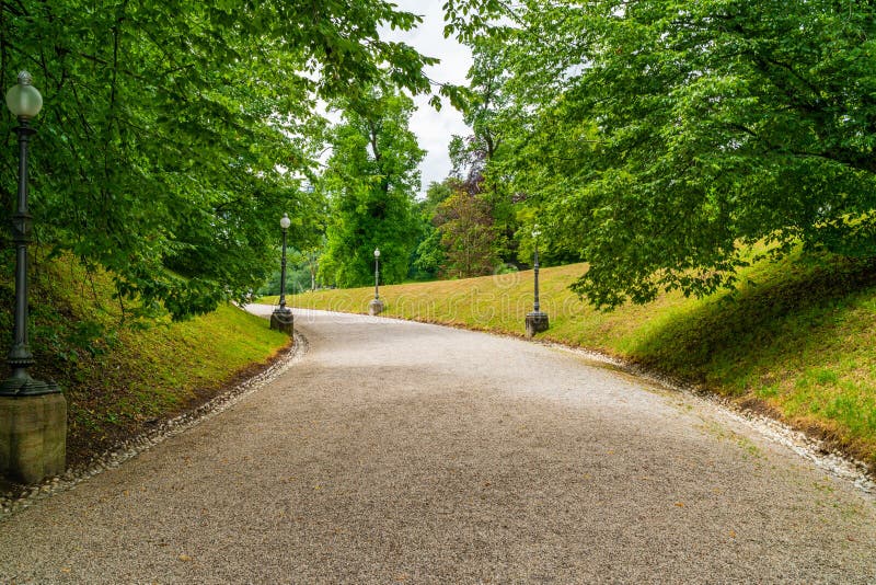 Avenue in Kaiser Park, Bad Ischl, Austria Stock Photo - Image of ...