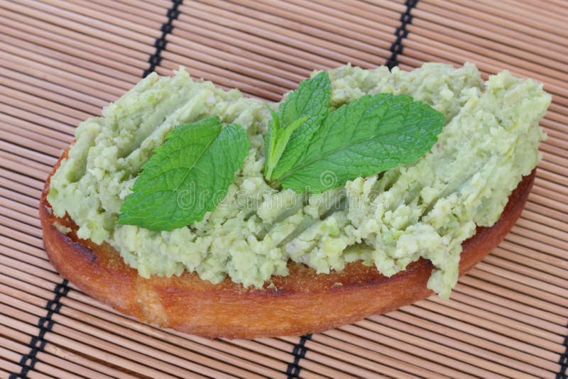 Broad Beans Puree on Toast. Stock Photo - Image of fresh, organic: 56603338