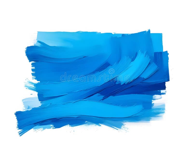 Broad Blue Brushstrokes on a White Background. Overlapping Shades of ...