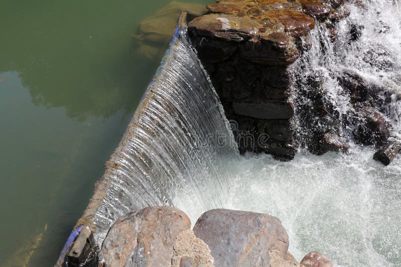 A Broad Dam Spans Across the River Stock Photo - Image of rippling ...