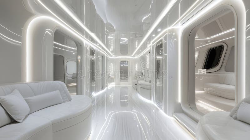 A Broad, Empty White Passageway with a Soft, Shining Light at the Far ...