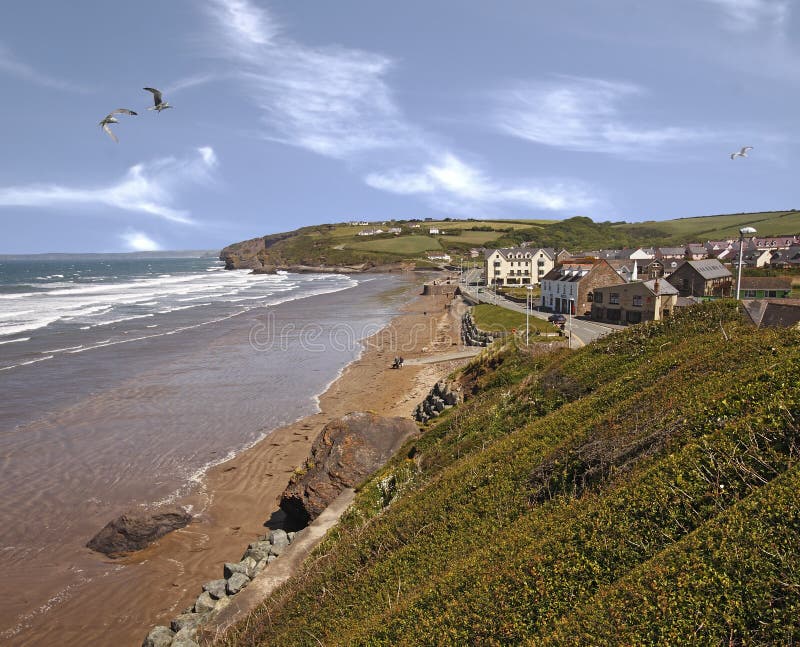 Broad haven Sea Front stock photo. Image of beach, village - 25995806
