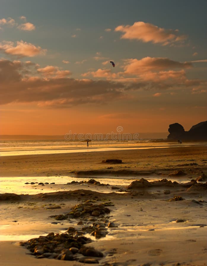 Broad Haven sunset stock photo. Image of tourism, coastal - 870648