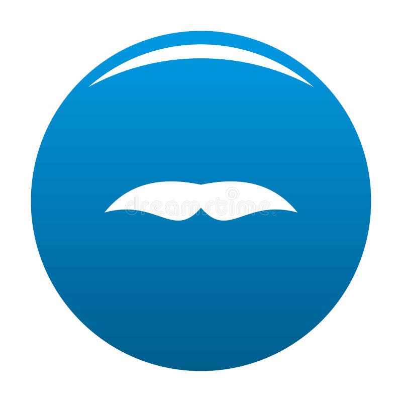 Broad Mustache Icon Blue Vector Stock Vector - Illustration of face ...