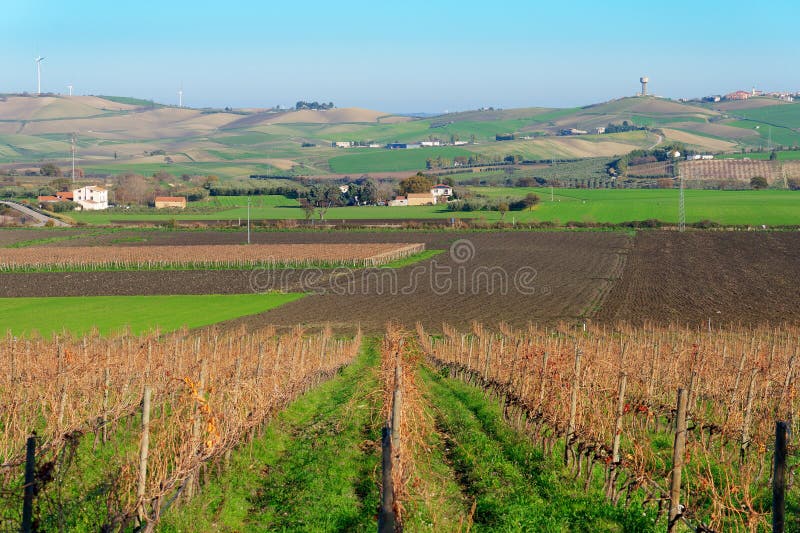 Broad Panorama of the Countryside in the South of Italy Molise Stock ...