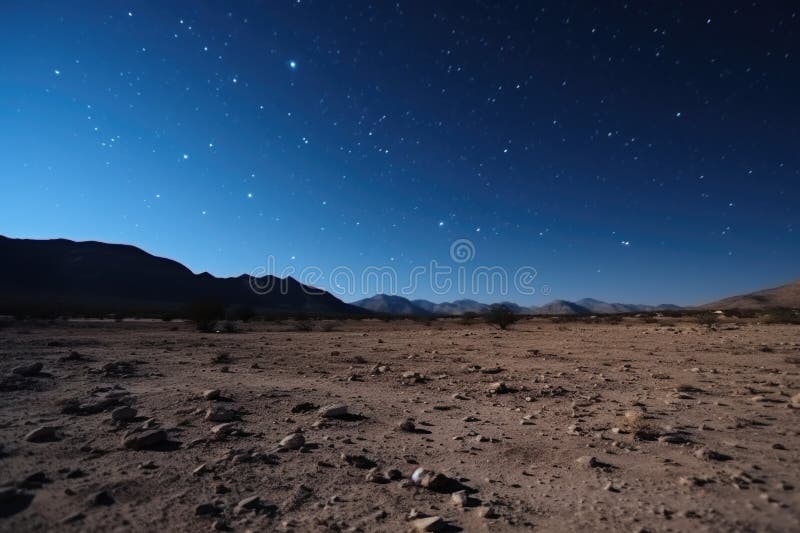 A Broad Star Field Seen from the Desert Under a Moonless Sky Stock ...