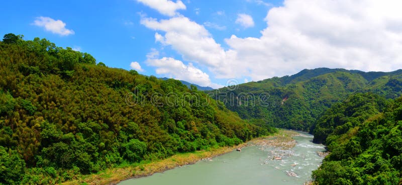 The Broad and Vast Valley Decorated with Green Forest Stock Photo ...