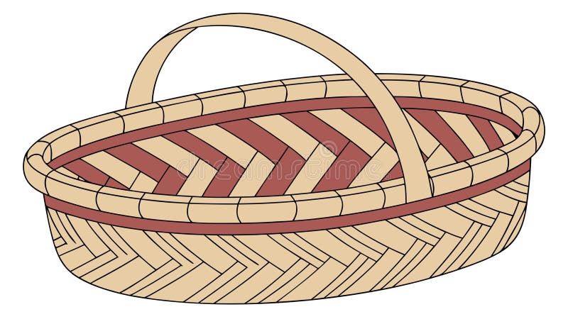 Broad Woven Basket with Elegant Handles, Vector Design Generative AI ...