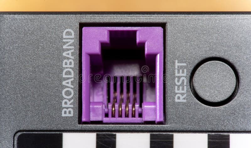 Broadband Internet Connection Cable Input Socket, Port on a Network ...