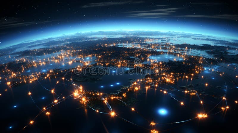 Broadband Internet System Planet 3d Render Stock Illustration ...