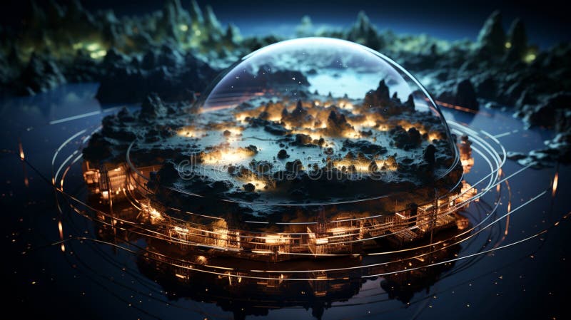 Broadband Internet System Planet 3d Render Stock Illustration ...