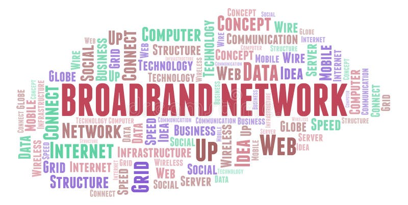Broadband Network Word Cloud. Stock Illustration - Illustration of ...