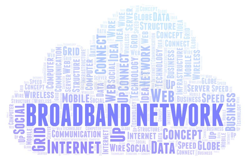 Broadband Network Word Cloud. Stock Illustration - Illustration of ...
