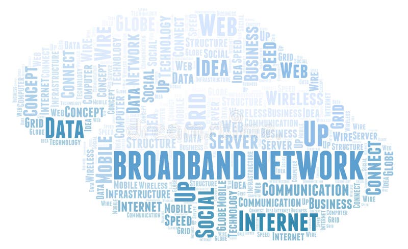 Broadband Network Word Cloud. Stock Illustration - Illustration of ...