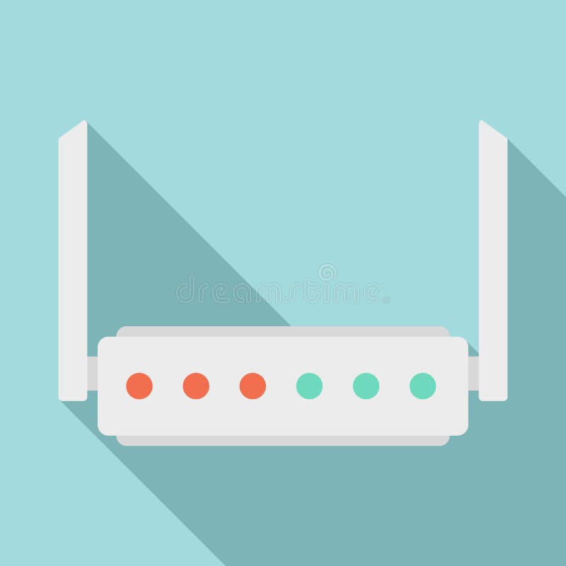 Broadband Router Icon, Flat Style Stock Vector - Illustration of link ...