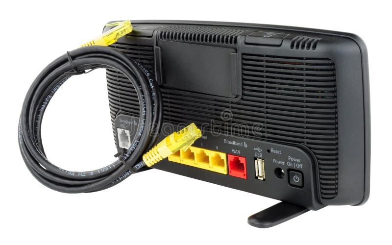Broadband Router Ethernet Computer Network Cables Stock Photo - Image ...