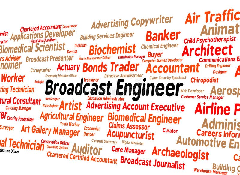 Broadcast Engineer Represents Employee Text and Jobs Stock Illustration ...