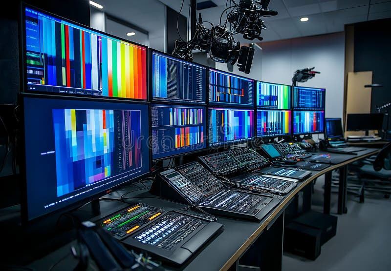 Broadcast Engineering Control Panel Stock Illustration - Illustration ...