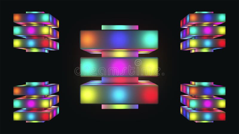 Broadcast Floating Spinning Hi-Tech Illuminated Compressed Cubes, Multi ...