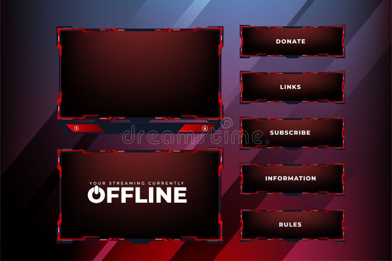 Broadcast Gaming Screen Interface. Live Streaming Overlay and Screen ...