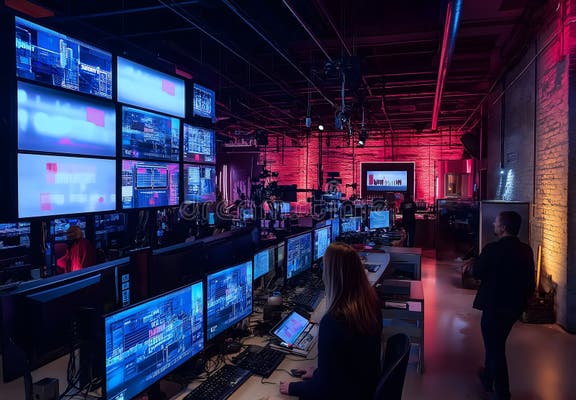 Broadcast Hub stock illustration. Illustration of modern - 365369871