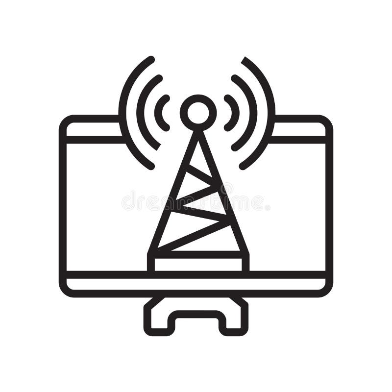 Broadcast Icon Vector Sign and Symbol Isolated on White Background ...