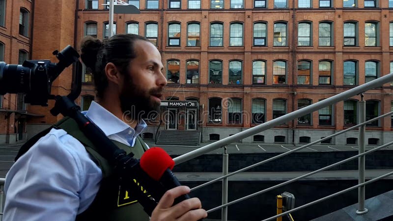 Broadcast Journalist. Stringer. Stock Video - Video of announcer, hold ...