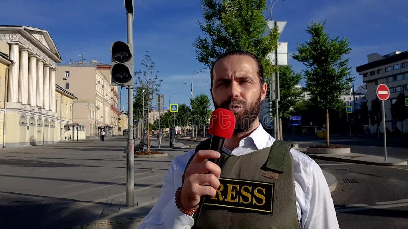 Broadcast Journalist. Stringer. Stock Footage - Video of equipment ...