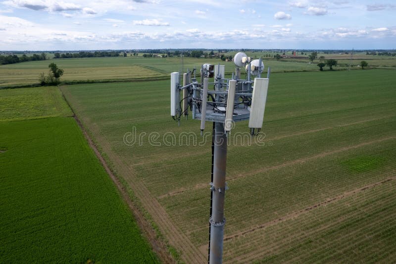 Broadcast Mobile 4g Lte 5g Antenna in a Rural Field in Countryside ... Broadcast Mobile 4g Lte 5g Antenna in a Rural Field in Countryside ...