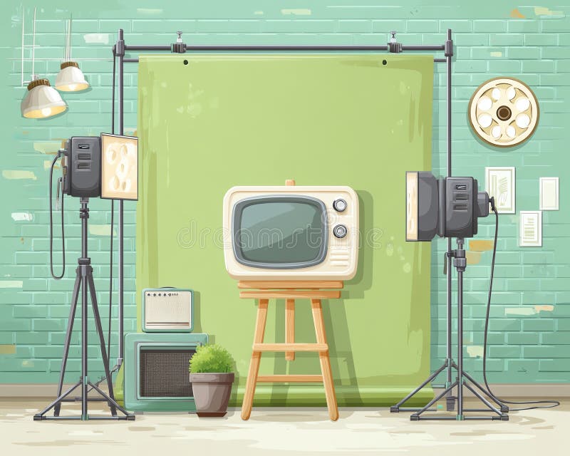 Broadcast-ready Studio Setup Modern Green Screen Studio Rendered in ...