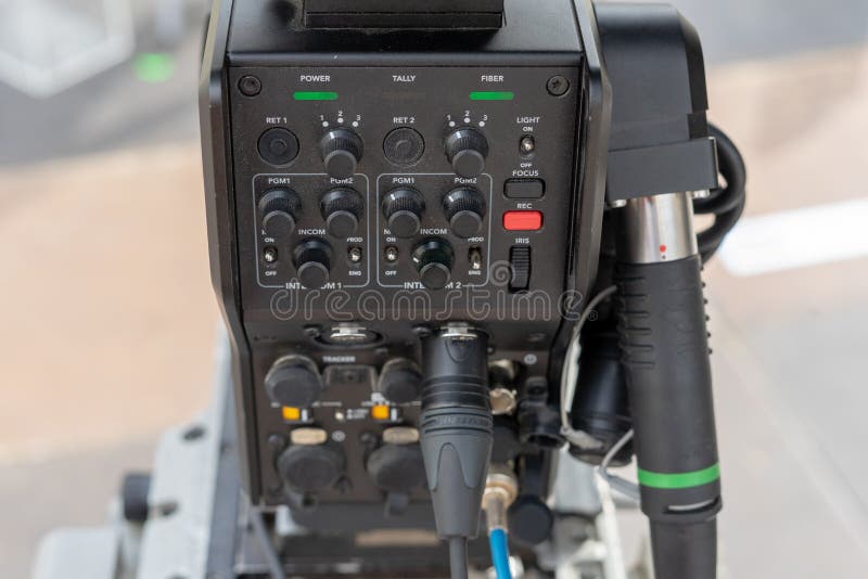 Broadcast Television Camera Rear with Control Buttons Stock Image ...