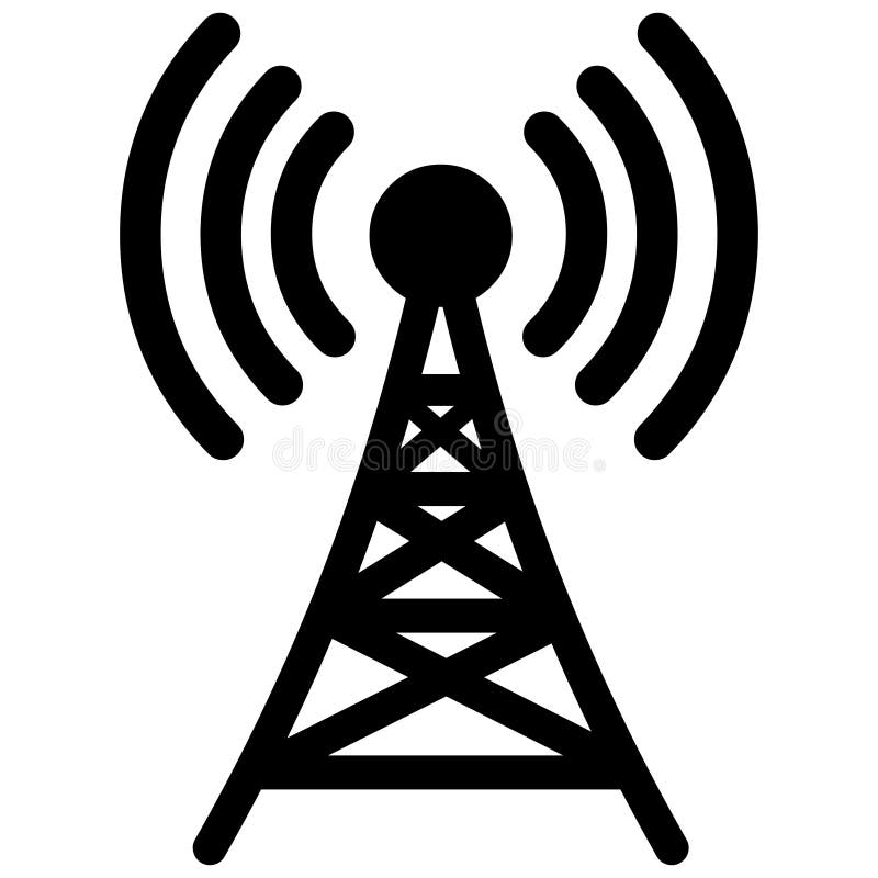 Broadcast Tower stock vector. Illustration of sign, tower - 53713544
