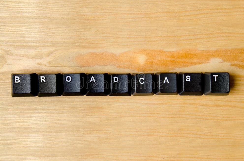 Broadcast word stock photo. Image of wood, concept, graphic - 86213482