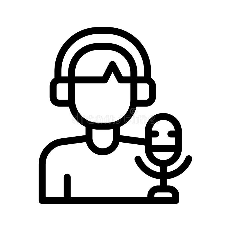 Broadcaster Line Icon Illustration Vector Graphic Stock Vector ...
