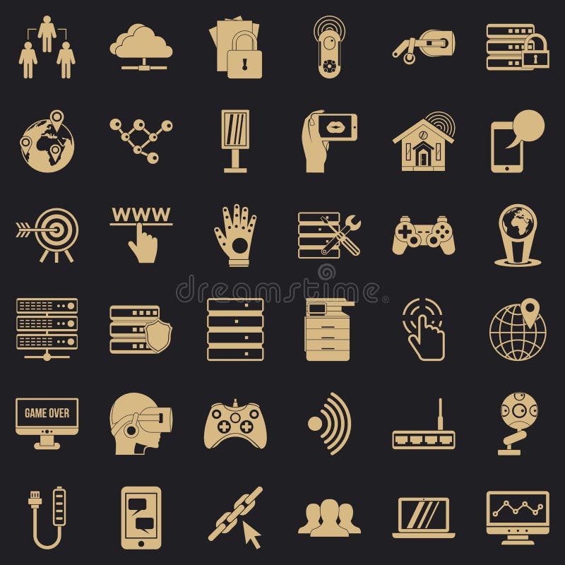 Broadcasting Company Icons Set, Simple Style Stock Vector ...