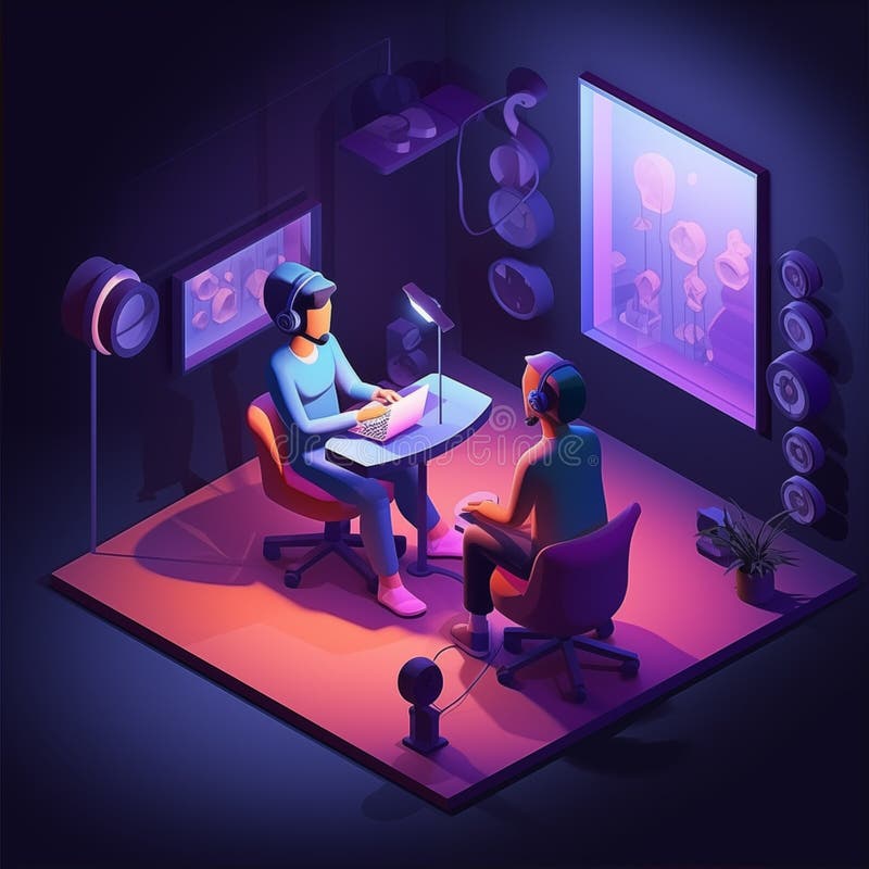 Broadcasting Design Concept Talk Show News and Interview Isometric. by ...