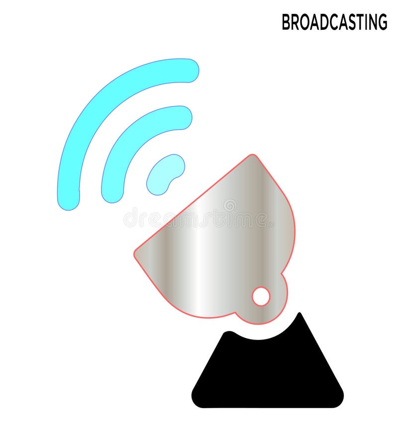 Broadcasting Icon Editable Symbol Design Stock Vector - Illustration of ...