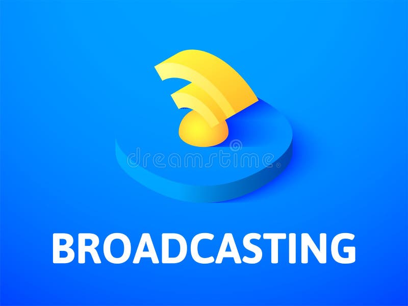 Broadcasting Isometric Icon, Isolated on Color Background Stock Vector ...