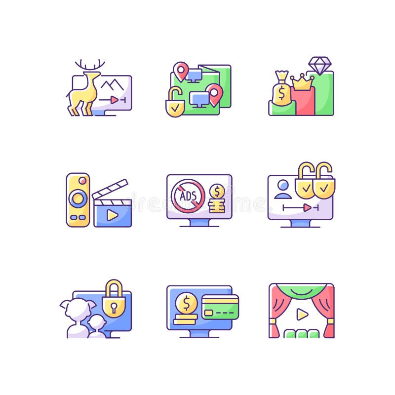 Streaming Services Icons Stock Illustrations – 277 Streaming Services ...