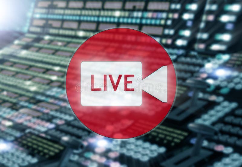 Broadcasting Studio or Live. Broadcast Room on Digital Mixing Board ...