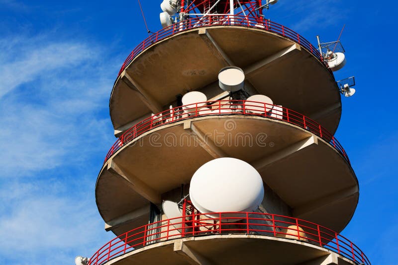 Broadcasting Tower and Antennas Stock Photo - Image of large ...